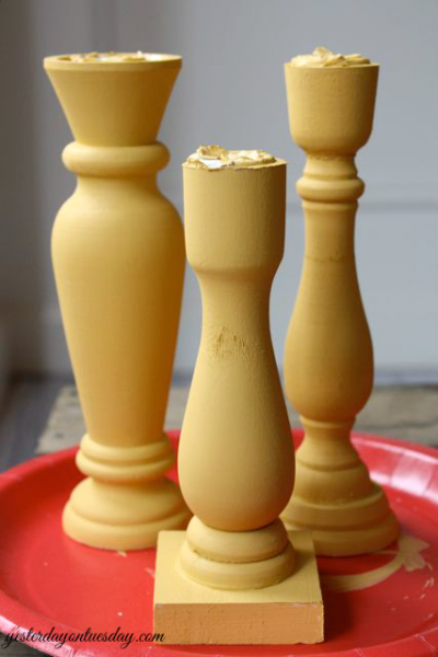 Thanksgiving Candlestick Decor | Yesterday on Tuesday