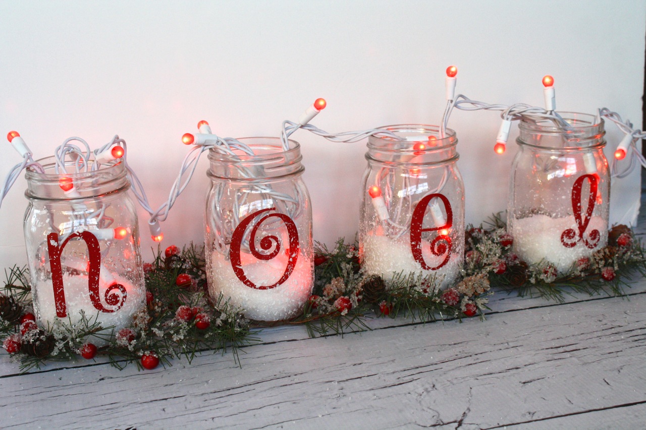 Frosted Noel Mason Jars | Yesterday on Tuesday