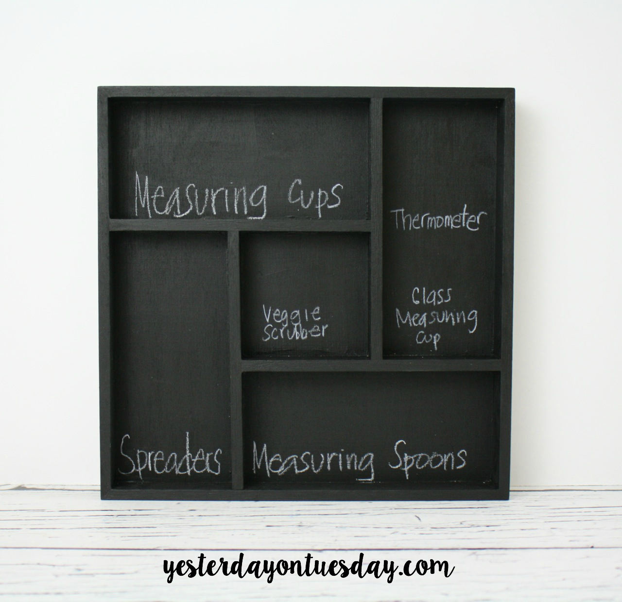 Chalkboard Kitchen Drawer Organizer | Yesterday on Tuesday